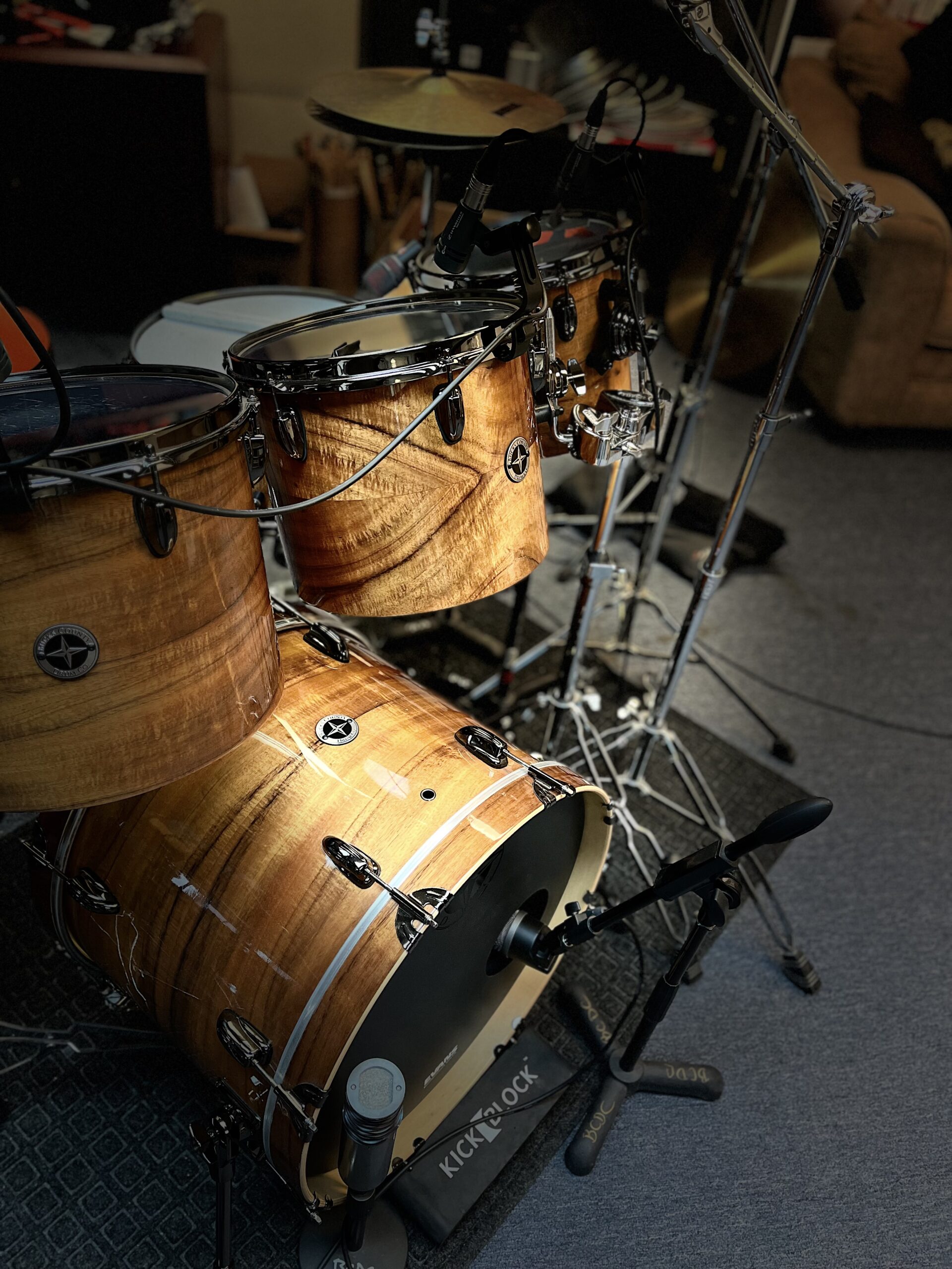 Custom KOA Wood 6 Piece Drum Kit - Premium - Handcrafted - Custom